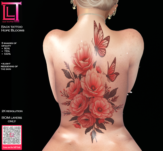 Second Life Marketplace - Back tattoo Hope Blooms *LLT*